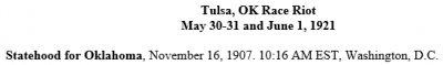 Tulsa, OK 1921 Racial Tragedy – Marilyn Muir