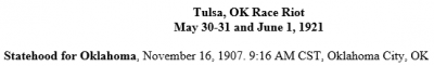 Tulsa, OK 1921 Racial Tragedy – Marilyn Muir